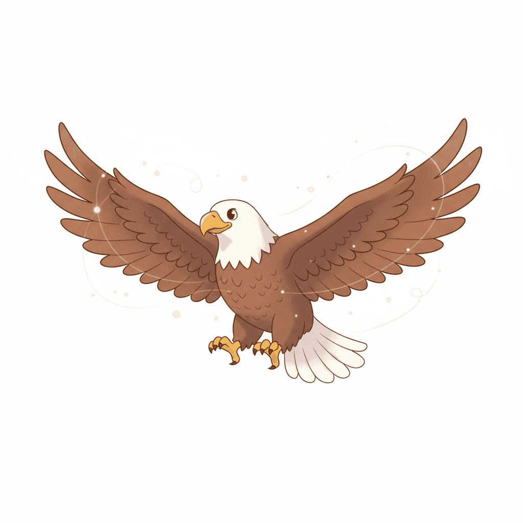 cartoon eagle flying drawing