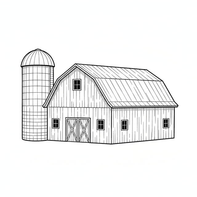 how to draw a barn - Fun at-home activities for Kids.