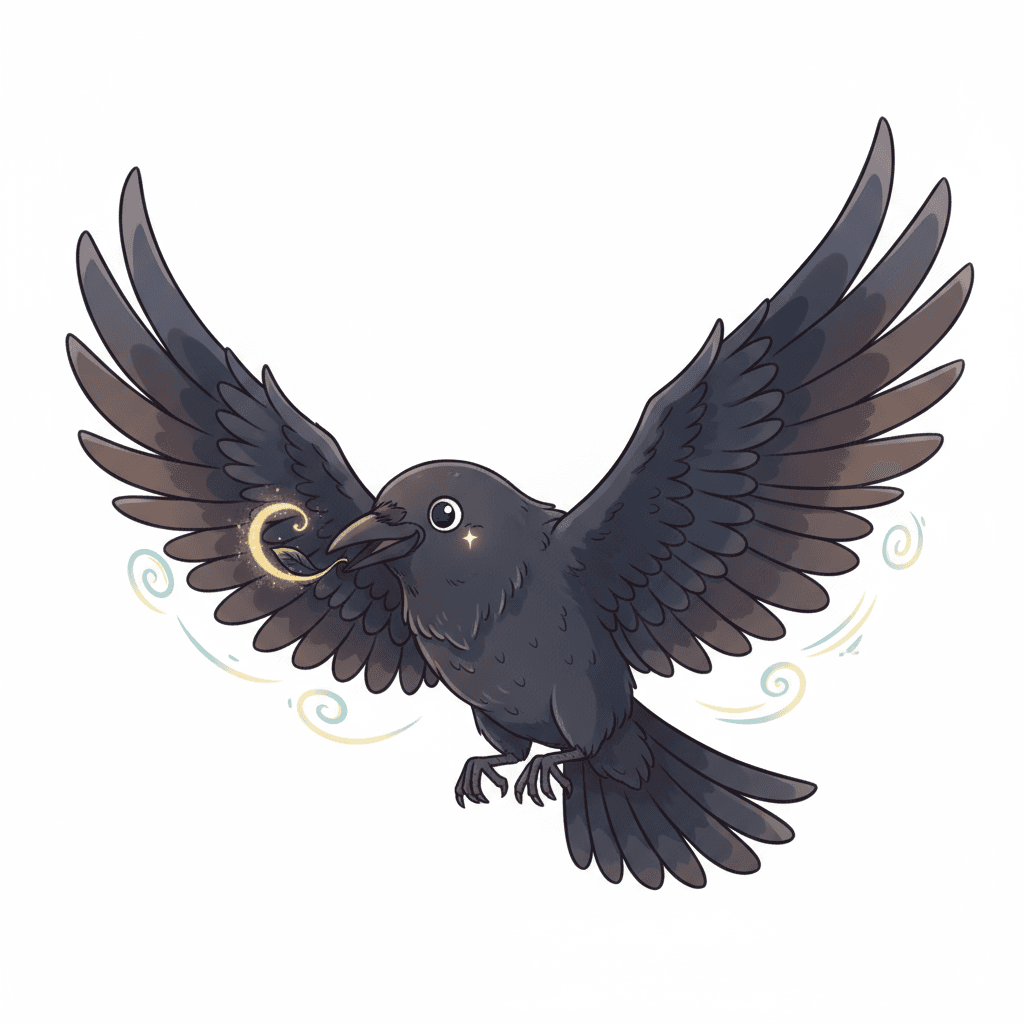 how to draw a crow flying
