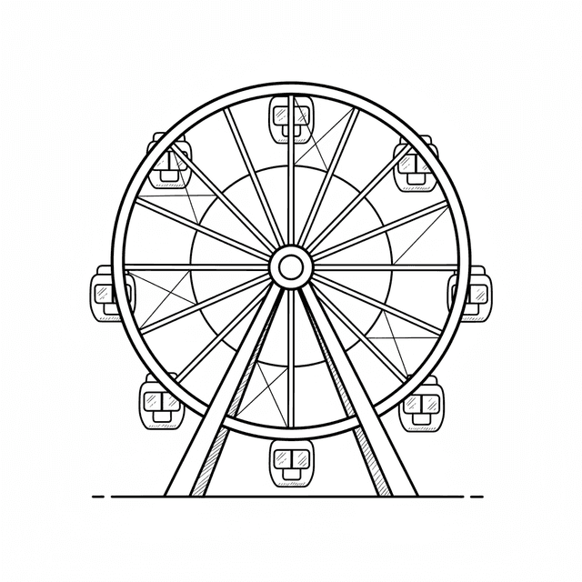 how to draw a ferris wheel - Fun at-home activities for Kids.
