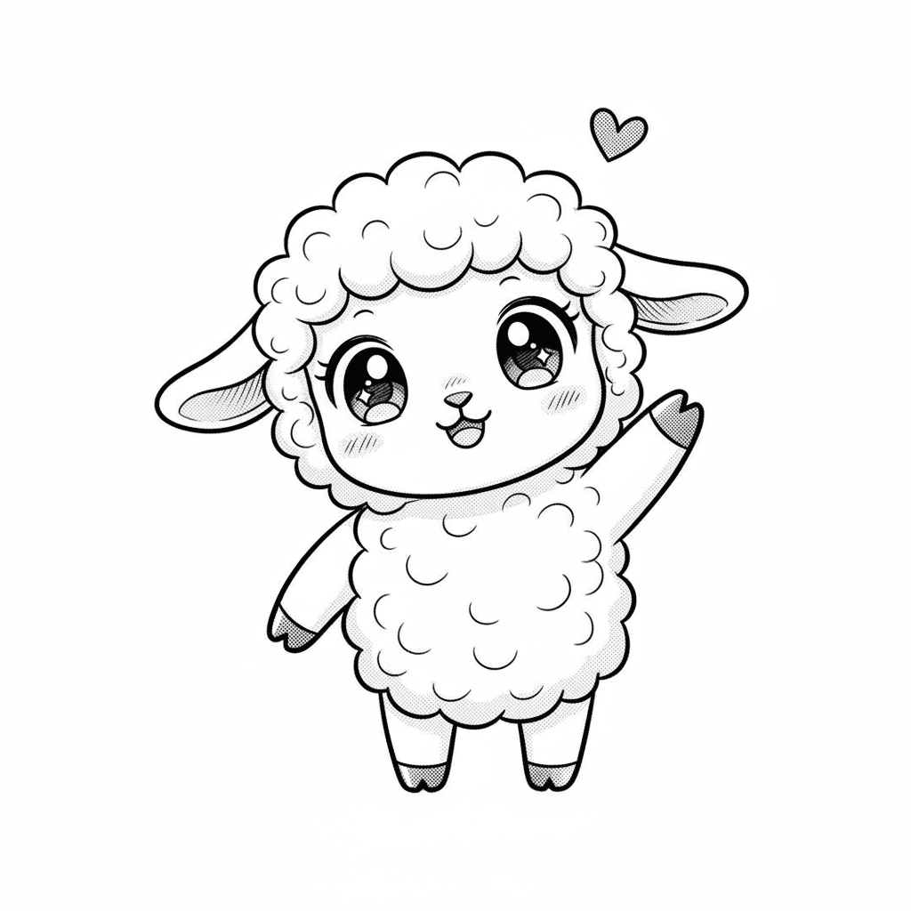 how to draw a cute baby sheep