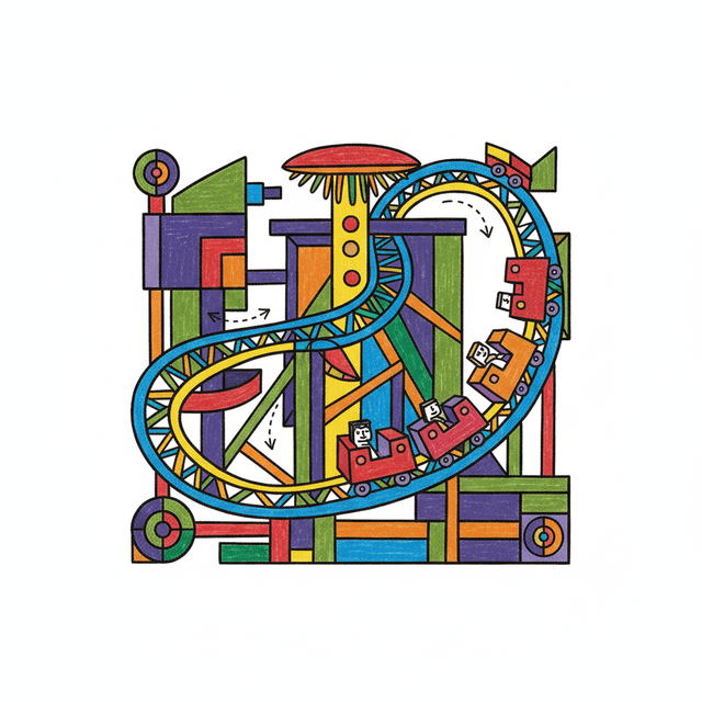 how to draw a roller coaster - Fun at-home activities for Kids.