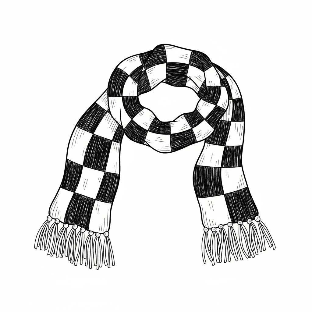 scarf drawing easy