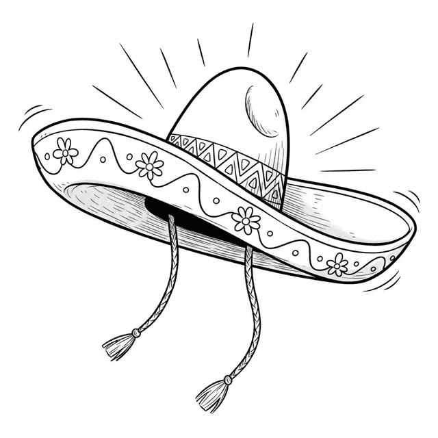 how to draw a sombrero - Fun at-home activities for Kids.