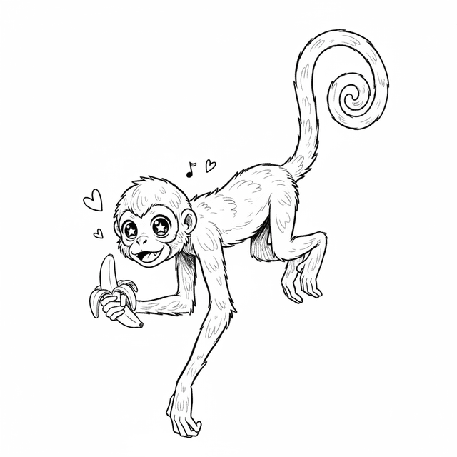 how to draw a spider monkey - Fun at-home activities for Kids.