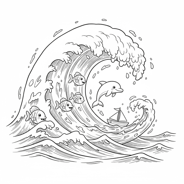 how to draw a tsunami - Fun at-home activities for Kids.