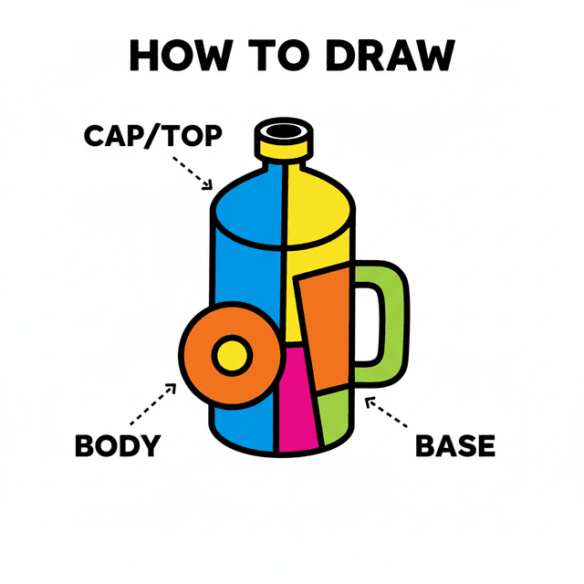 how to draw a water bottle - Fun at-home activities for Kids.