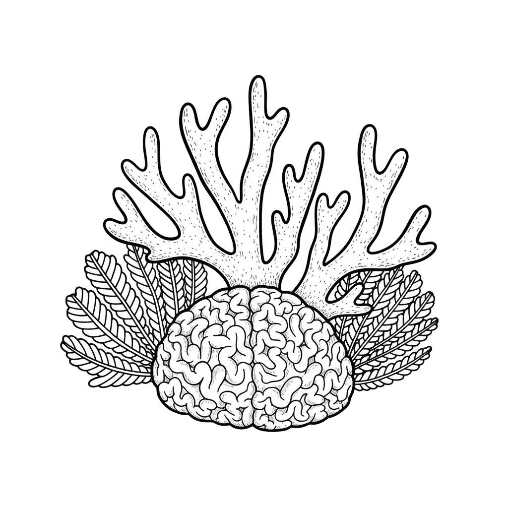 corals drawing step by step