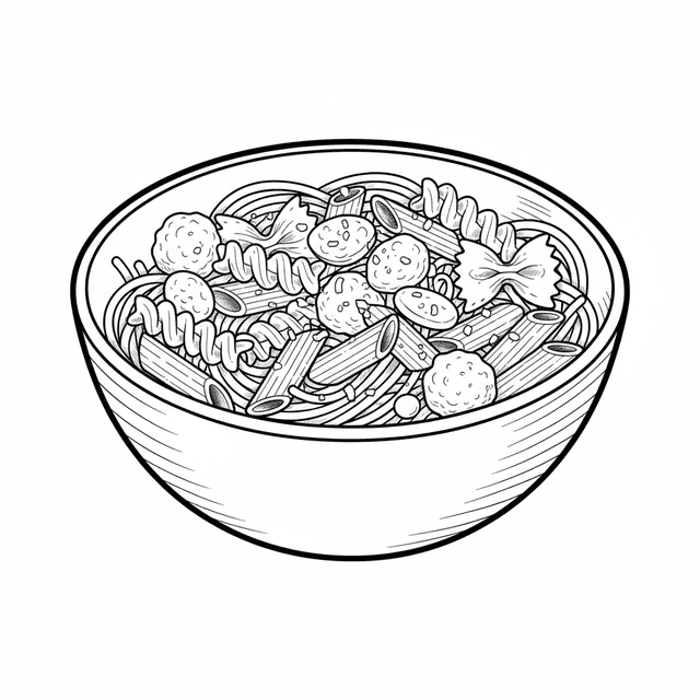 how to draw pasta - Fun at-home activities for Kids.