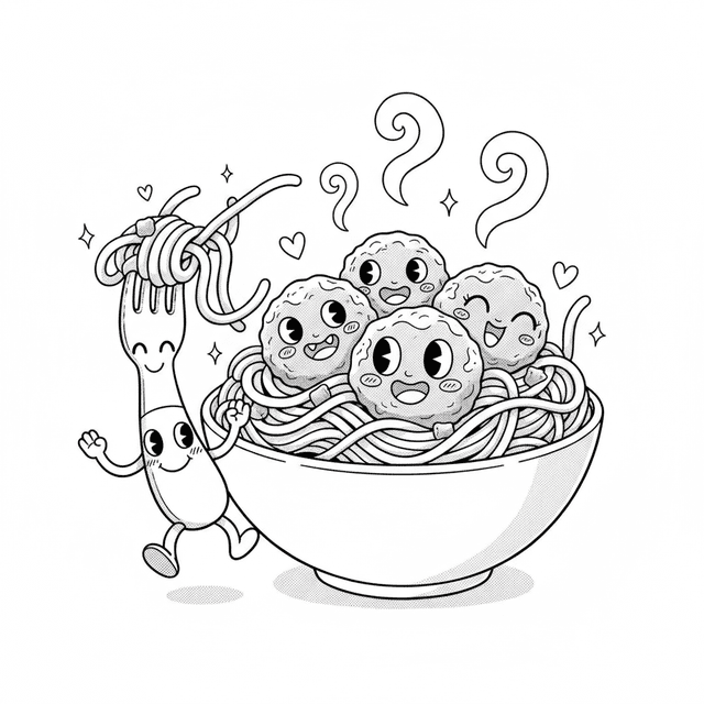 how to draw pasta - Fun at-home activities for Kids.