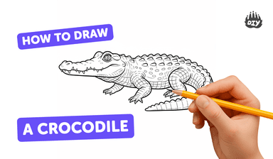 alligator drawing easy