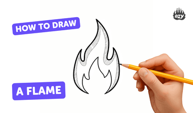 how to draw a bonfire easy