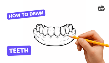 draw teeth mouth