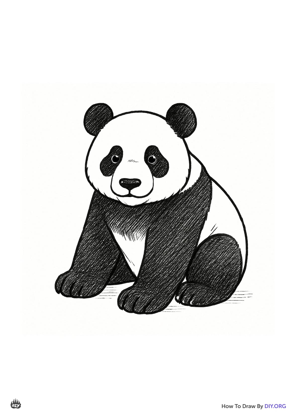 simple panda drawing step by step